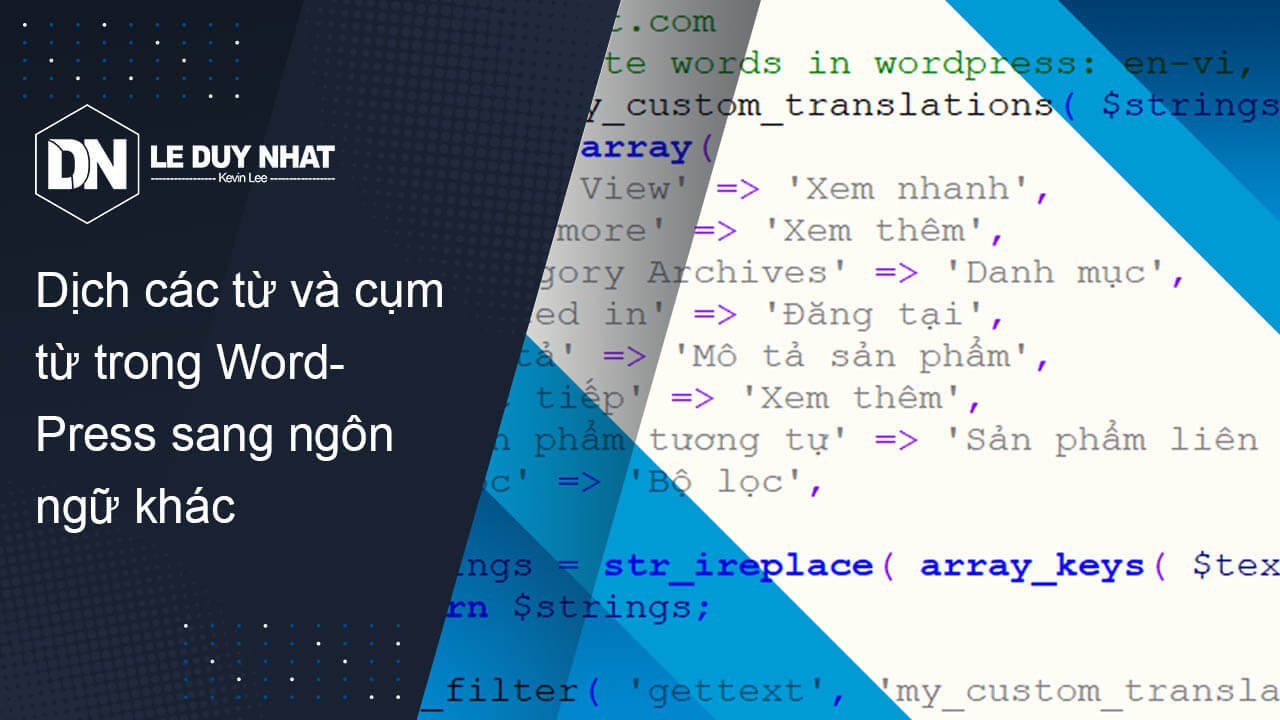 Dịch các từ và cụm từ trong WordPress sang ngôn ngữ khác