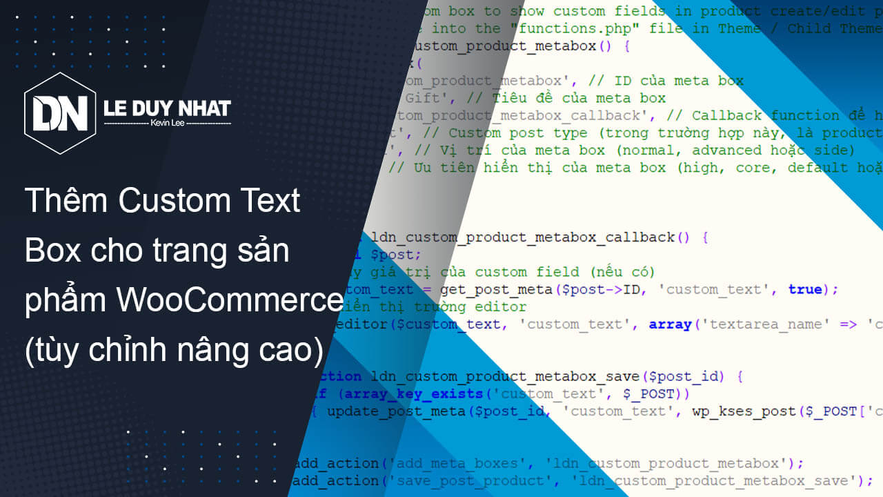 Thêm Custom Text Box cho trang sản phẩm WooCommerce | Duy Nhất